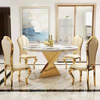 China Round Light Luxury Hotel Room Table 0.78 M Height for sale