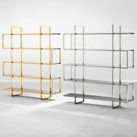 China Modern Minimalist Stainless Steel Bookshelf Customisable Floor To Ceiling for sale