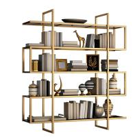 China Modern Minimalist Stainless Steel Bookshelf Customisable Floor To Ceiling for sale