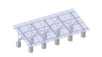 China 2x10 Aluminum Solar Ground Mounting System with 88 m/s Wind Load and 2.0 kN/m² Snow Load Capacity for Frameless PV Panels for sale