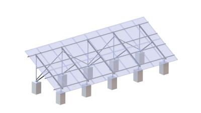 China 2x10 Aluminum Solar Ground Mounting System with 88 m/s Wind Load and 2.0 kN/m² Snow Load Capacity for Frameless PV Panels for sale