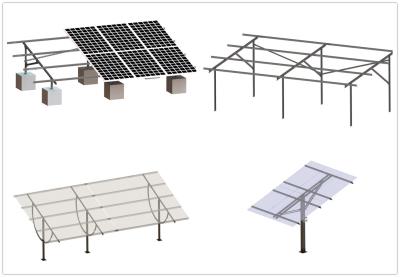 China Steel Galvanized Solar Panel Ground Mounting Frame System - 88 M/S Wind Load, 25 Year Design Life for Flat Roofs for sale
