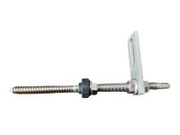 China Hanger Bolt M10x200 with Stainless Steel Plate 80x30x5 for Metal Roof Wooden Purlin Solar Mounting for sale