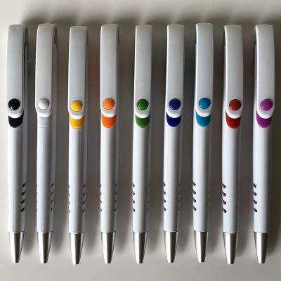 China White color plastic silk printing LOGO ballpen for sale