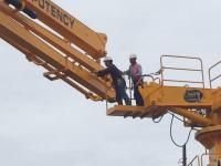 China 380V / 50Hz Hydraulic Concrete Placement Boom 27.7m Max Horizontal Reach for sale