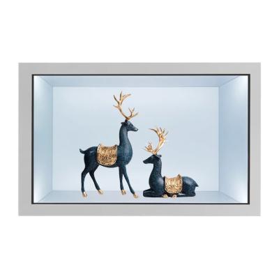 China 21.5 Inch Transparent LCD Showcase with Capacitive Touch Screen and 2000nits Brightness Digital Display Cabinet for sale