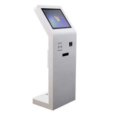 China 21.5 Inch Floor Standing Touch Screen Kiosk with IC Card Reader and QR Code Scanner for sale
