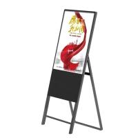 China 43 Inch Portable Floor Standing LCD Advertising Display with 1920 x 1080 Resolution for Exhibition and Shop Use for sale
