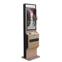 China Stand Free 90W Touch Screen Self Service Kiosk with LED Light Box and Thermal Printer for sale