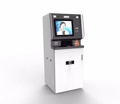 China Customized Self Checkin Kiosk with Facial Recognition Camera Card Dispenser and LED Lights for sale
