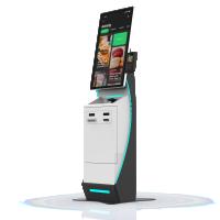 China Self Checkin Kiosk with Passport Reader and Windows 10 OS Featuring Customized LED Lights for Enhanced Visitor Management for sale