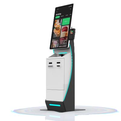 China Self Checkin Kiosk with Passport Reader and Windows 10 OS Featuring Customized LED Lights for Enhanced Visitor Management for sale