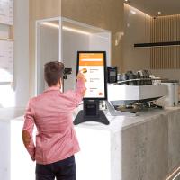 China 21.5 Inch Self Ordering Kiosk with Multi-language Support and Metal Case Toughened Glass Panel for sale