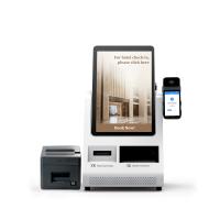China Android POS Self Check-in Kiosk with Passport Scanner and Card Dispenser for Hotels for sale