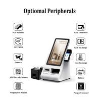 China Android POS Self Check-in Kiosk with Passport Scanner and Card Dispenser for Hotels for sale