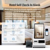 China Android POS Self Check-in Kiosk with Passport Scanner and Card Dispenser for Hotels for sale