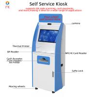 China Self Checkout Kiosk with Capacitive Touch 10 Point Screen Cash Acceptor and Card Dispenser TFT LCD Display for sale