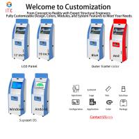 China Self Checkout Kiosk with Capacitive Touch 10 Point Screen Cash Acceptor and Card Dispenser TFT LCD Display for sale