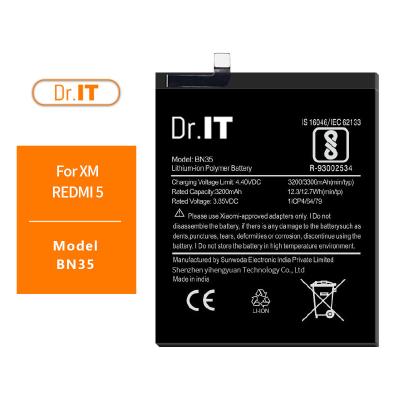 China Zero Cycle 3300mAh BN35 Lithium Cell Phone Battery For Redmi 5 for sale