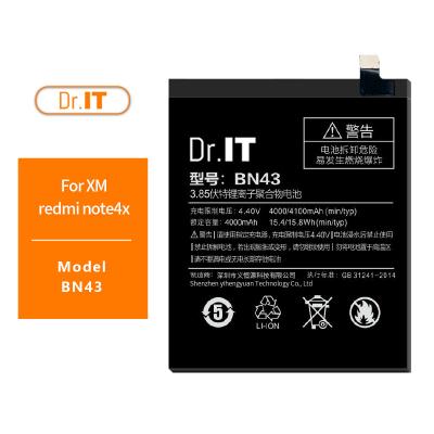 China Renmi Note 4X Replacement	Lithium Cell Phone Battery 4000mAh BN43 for sale