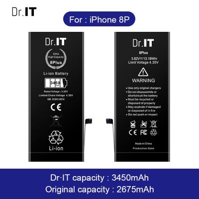 China Prevent Overcharge Iphone 8P Battery Replacement 3450mAh 3.8V for sale
