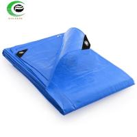 China Outdoor Blue Medium Duty Tarpaulins 110gsm Waterproof with 10×10 Weave and 1m Eyelet Spacing for sale