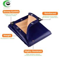 China Heavy Duty 350gsm Waterproof Tarpaulin with 12mm Eyelets Every 15cm for Outdoor Protection for sale