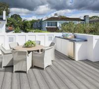 China Shutai WPC Co-extrusion Decking 125x22.5mm Hollow Composite Flooring 25-30 Year Lifespan for sale