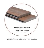 China Shutai WPC Co-extrusion Decking Floor 140x20mm Eco Friendly 25-30 Year Lifespan Outdoor Wood Plastic Composite for sale