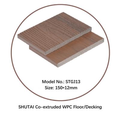 China Shutai WPC Co-extrusion Micro-joint Hollow Decking Floor 150mm x 12mm Outdoor Use for sale