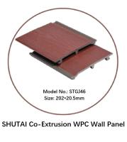 China Low Maintenance Wood Polymer Composite Wall Panel Featuring Grooved Surface Finish Providing and Eco Friendly Wall Cladding for sale