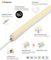 China Custom 24V Flexible LED Neon Strip For Swimming Pool IP68 Waterproof OEM Factory for sale