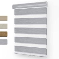 China WiFi Motorized Smart Zebra Blinds Semi Blackout Day Night Shades Voice Control for sale