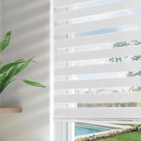 China WiFi Motorized Smart Zebra Blinds Semi Blackout Day Night Shades Voice Control for sale