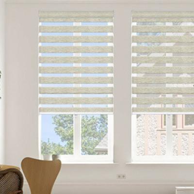 China Modern Minimalist Smart Zebra Blinds Motorized Polyester Window Shade For Living Room for sale