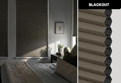 China Wired Smart Easy Install Blackout Shades 100% Light Blocking Room Darkening Honeycomb for sale
