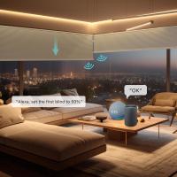 China Zigbee Battery Operated Roller Smart Honeycomb Blinds Semi Shading Tuya Alexa for sale
