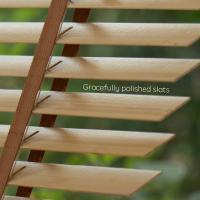 China Tuya WiFi Smart Real Wooden Blinds Natural Basswood Finish Hands Free Voice Control for sale