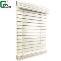 China Heat Resistant White Faux Smart Wooden Blinds Wired 2.4GHz  WiFi No Hub Required for sale