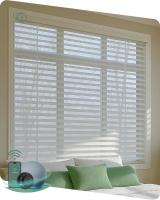 China Commercial Grade Cordless Motorized Aluminum Blinds 12V RF Remote Control Venetian Blinds for sale