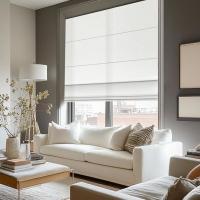 China Blackout WiFi Motorised Smart Roman Blinds Privacy Comfort Smart Roman Shades for sale