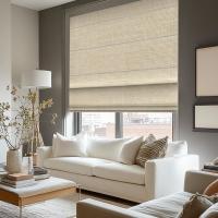 China Electric Smart Roman Blinds Wired Motor Commercial Spaces Custom for sale
