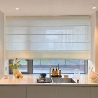 China Electric Smart Roman Blinds Wired Motor Commercial Spaces Custom for sale
