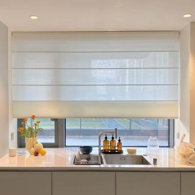 China Electric Smart Roman Blinds Wired Motor Commercial Spaces Custom for sale