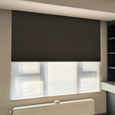 China Battery Zigbee Day And Night Blinds Honeycomb Sunroom Roller Shades Blackout for sale