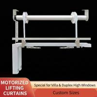 China Tuya WiFi Smart Liftable Curtain System High Ceiling Windows Drapery Track System for sale