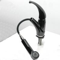 China Sento single handle flexible hose water mixer pull out kitchen faucet with black colour for sale