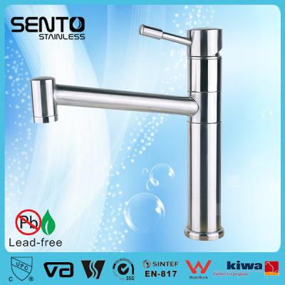 China Solid single handle stainless steel kitchen sink faucet for sale
