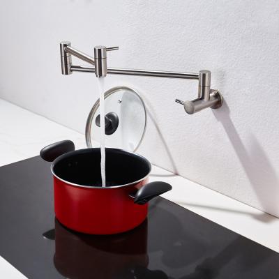 China Inox 304/316 Cold water faucet stainless steel valve tap pot filler with two handle shut off for sale