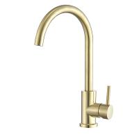 China Promotion Durable Deck Mounted Single Handle Brass Color Kitchen Water Faucet Steel 304/316 Material for sale